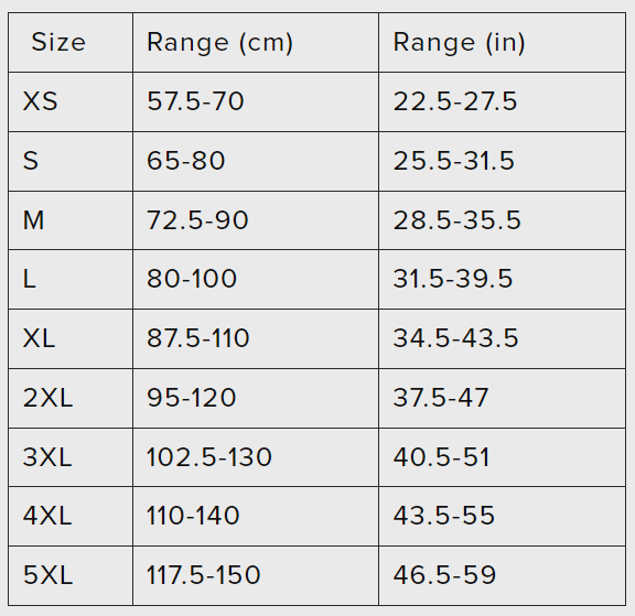 Size Charts – SBD Turkey